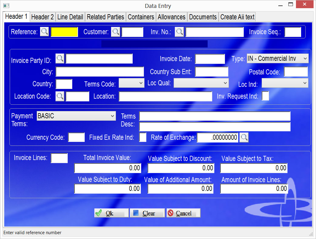 7501 - (6) Aii Invoice Data Entry
